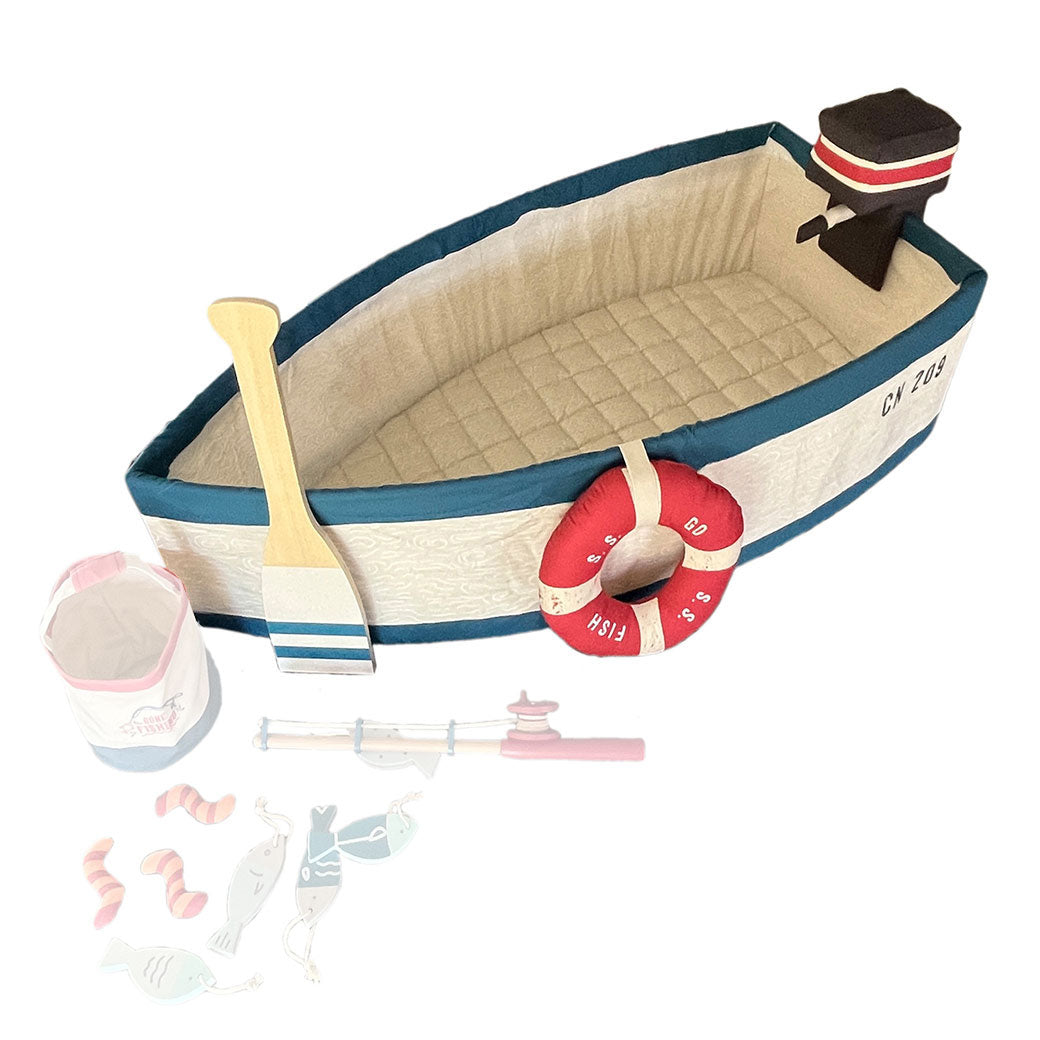 Wonder & Wise Gone Fishing Canvas Boat | Modern Nursery